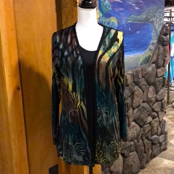 Adore | Sweaters | Nwt Adore Beverly Hills Black Multi Open Drape ...